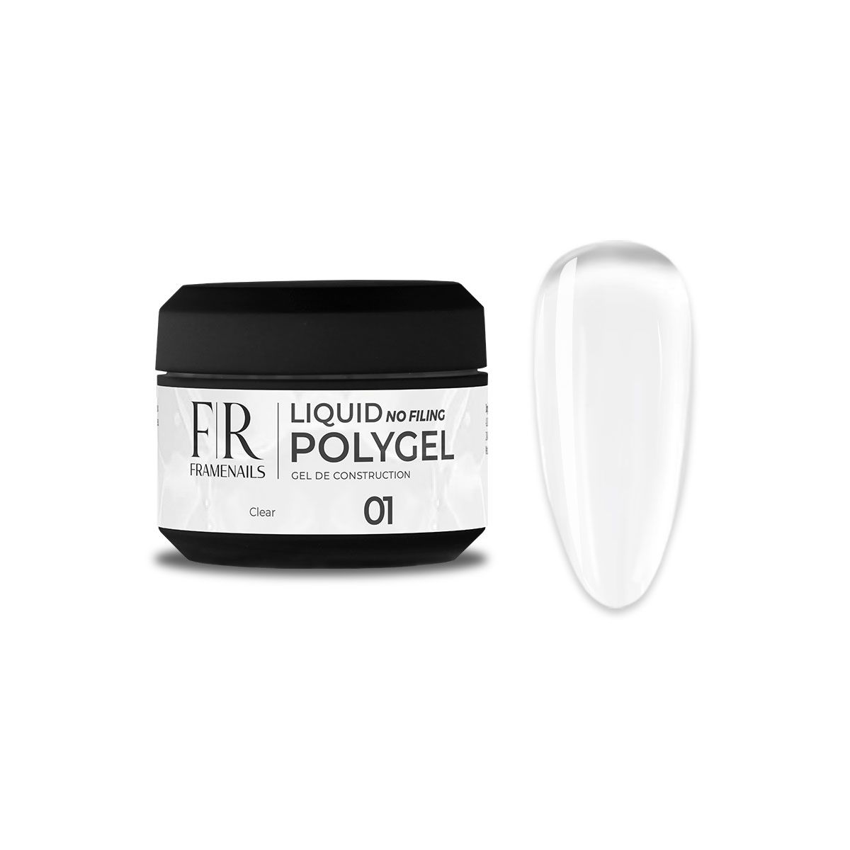 Gel UV/LED Liquid Polygel 01 Clear pot 15ml Framenails