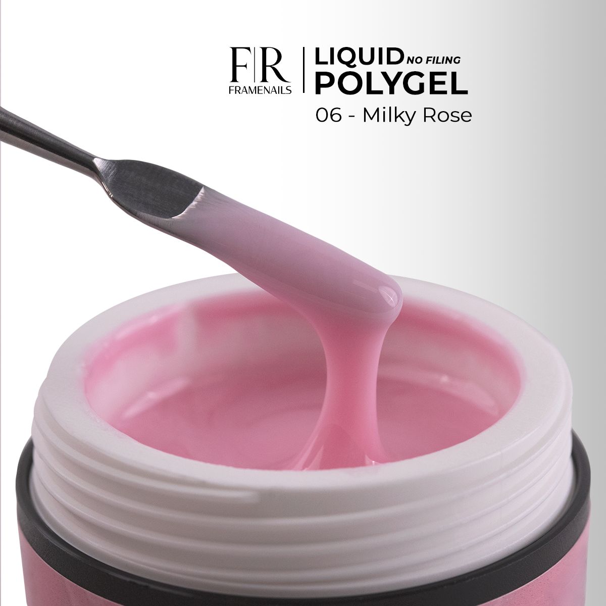 Gel UV/LED Liquid Polygel 06 Milky Rose pot 15ml Framenails