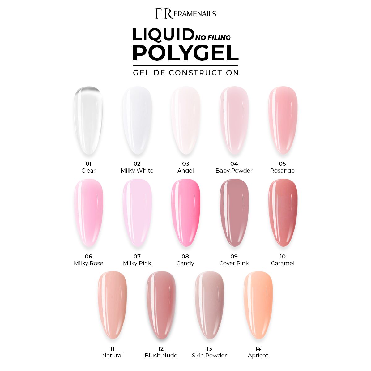 Gel UV/LED Liquid Polygel 03 Angel 15ml Framenails